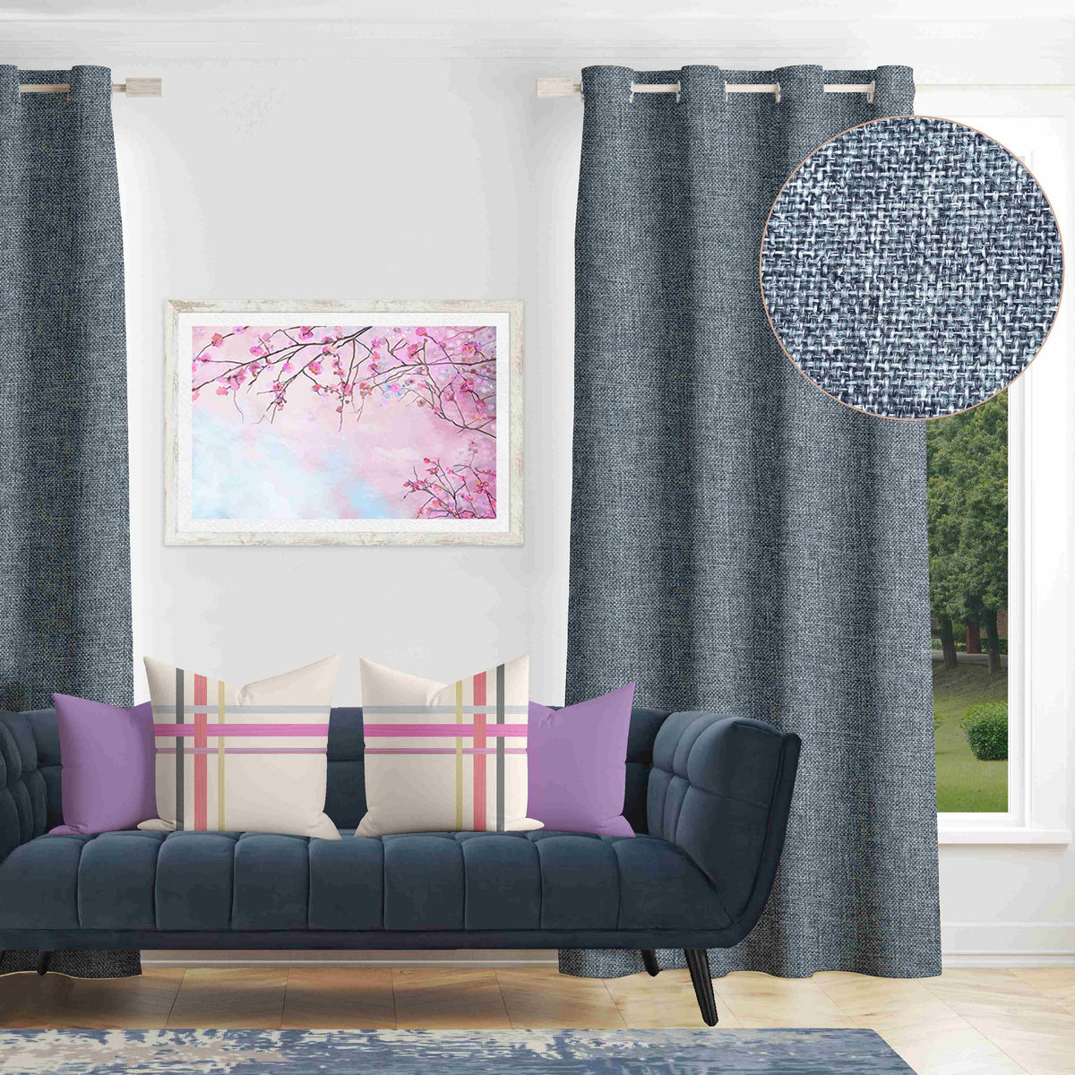 Shay Curtain - Purple & Multi Color Accents - Blue Decor Recipe: Textu ...