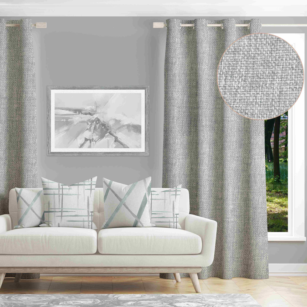 Shay Curtain - Aqua Accents - Grey Decor Recipe: Textured Drapes With ...